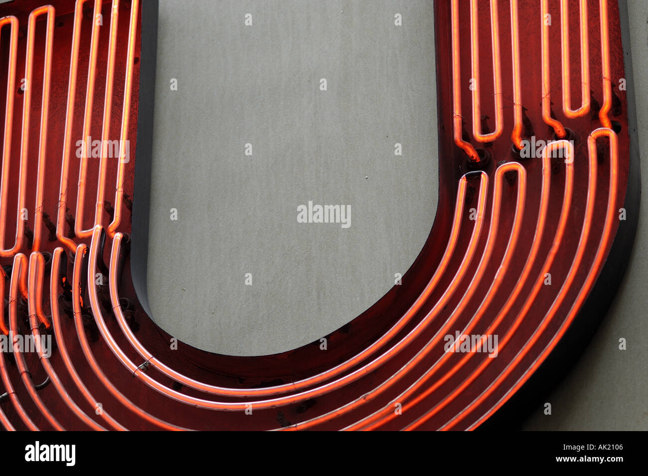 The letter "U" in neon lights Stock Photo - Alamy