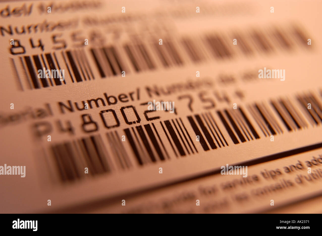 Barcodes on a form with numbers Stock Photo - Alamy