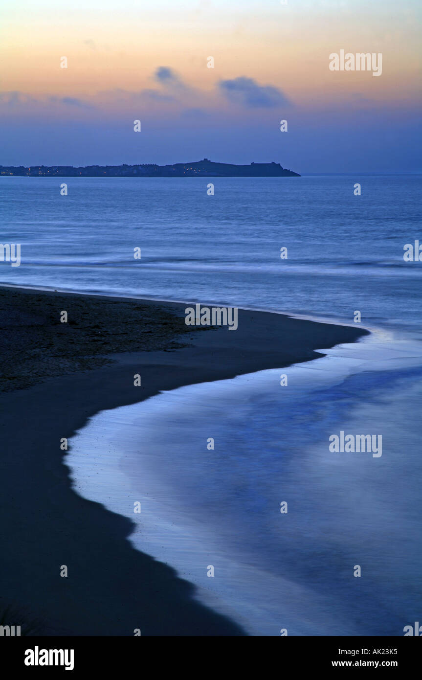 st ives at sunset from porth kidney cornwall Stock Photo - Alamy