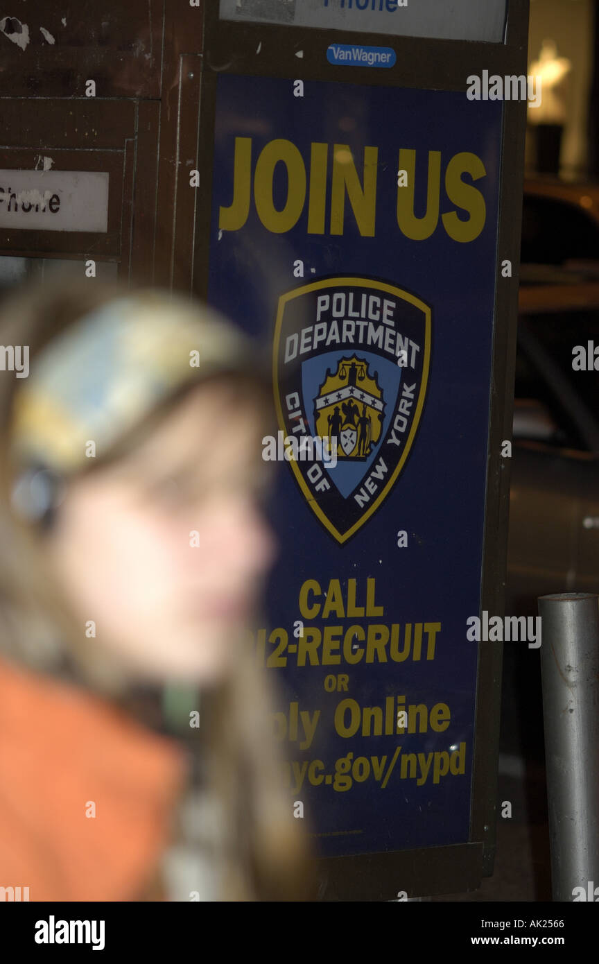 Join New York Police Department NYPD sign vertical Stock Photo - Alamy