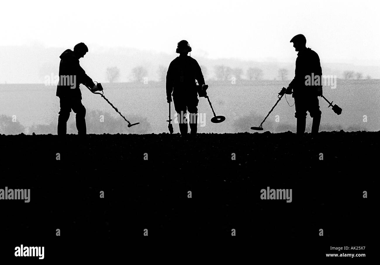 Metal detector, searching for gold Black and White Stock Photos ...