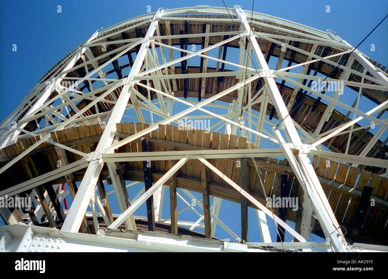 Detail of The Cyclone roller coaster at The Astroland Amusement Park on ...