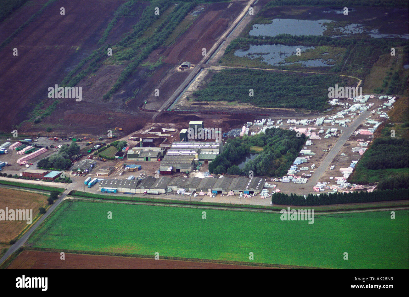 Aerial view of Scotts peat factory on Thorne Moors Stock Photo - Alamy