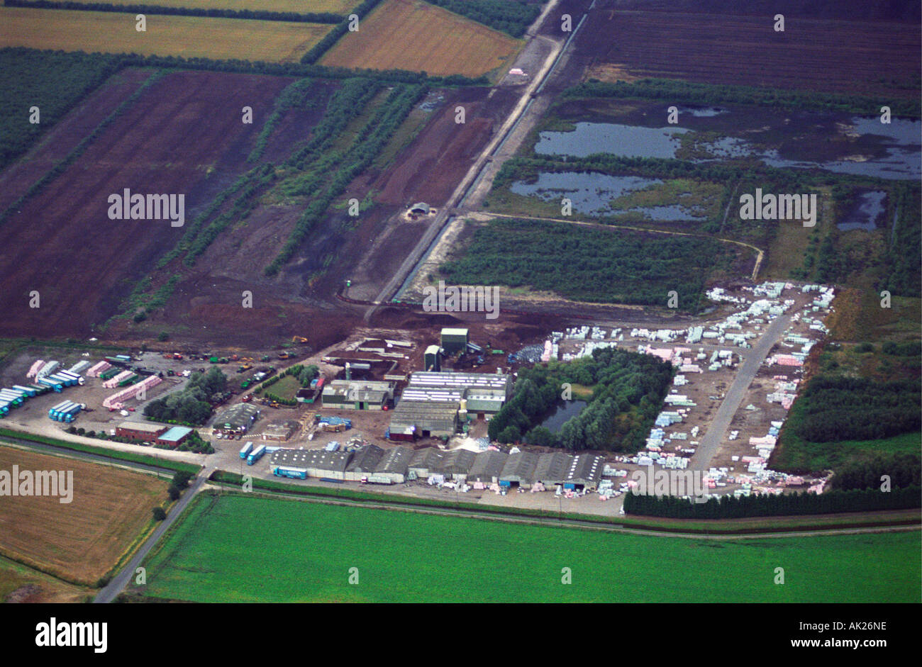 Aerial view of Scotts peat factory on Thorne Moors Stock Photo - Alamy