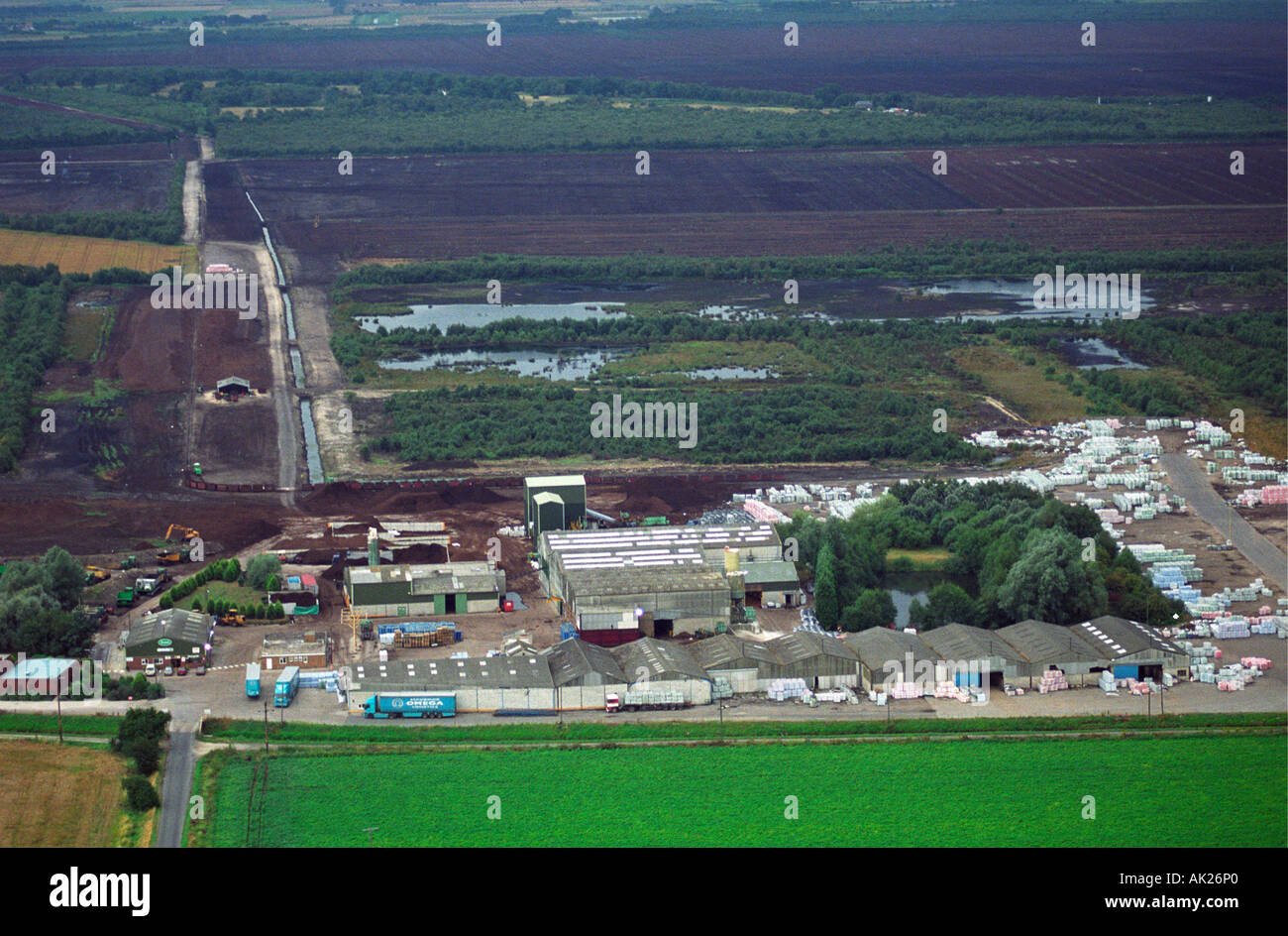 Aerial view of Scotts peat factory on Thorne Moors Stock Photo - Alamy