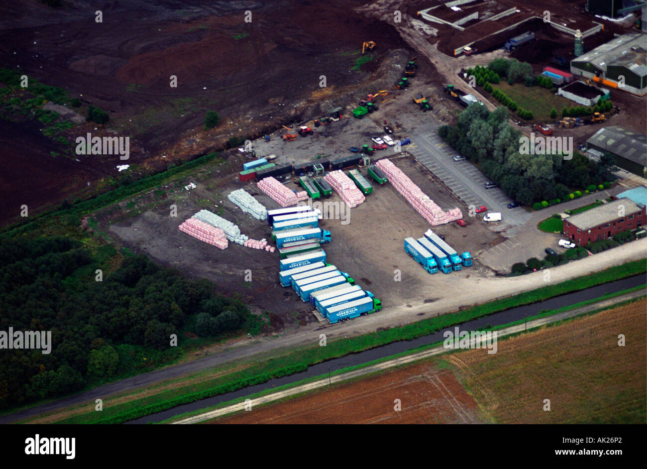 Aerial view of Scotts peat factory on Thorne Moors Stock Photo - Alamy