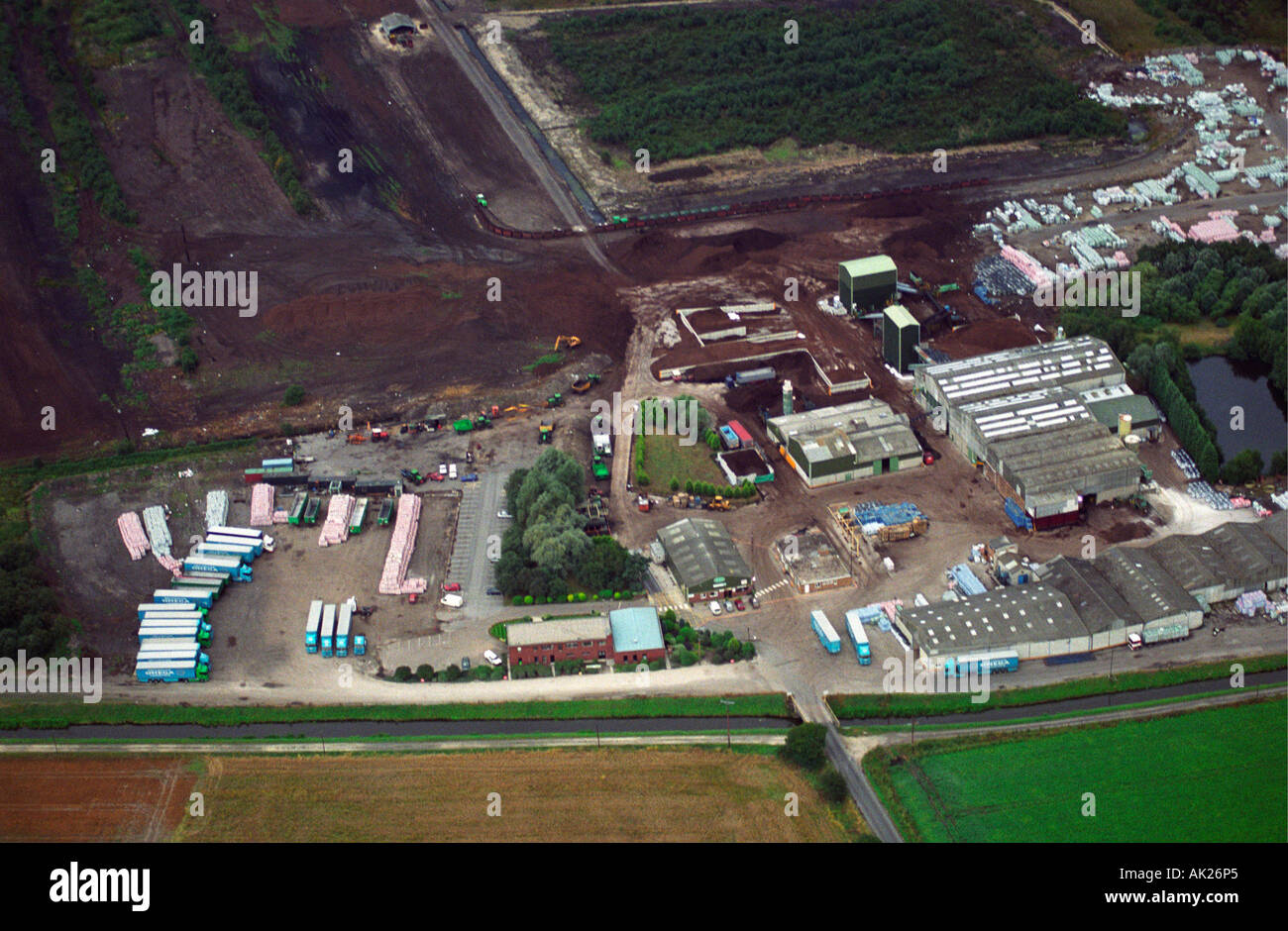 Aerial view of Scotts peat factory on Thorne Moors Stock Photo - Alamy