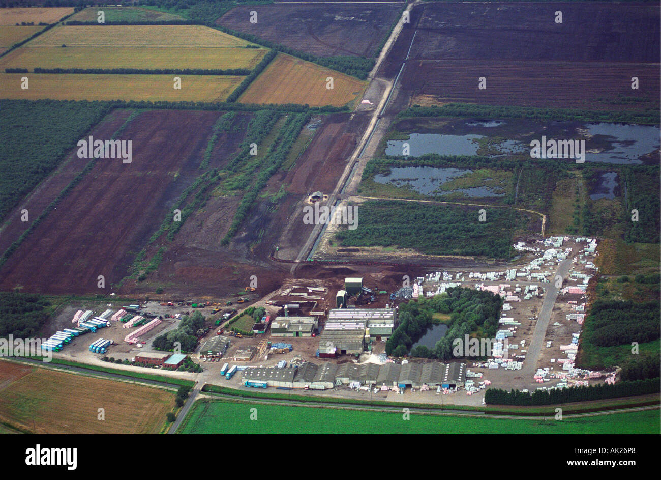 Aerial view of Scotts peat factory on Thorne Moors Stock Photo - Alamy