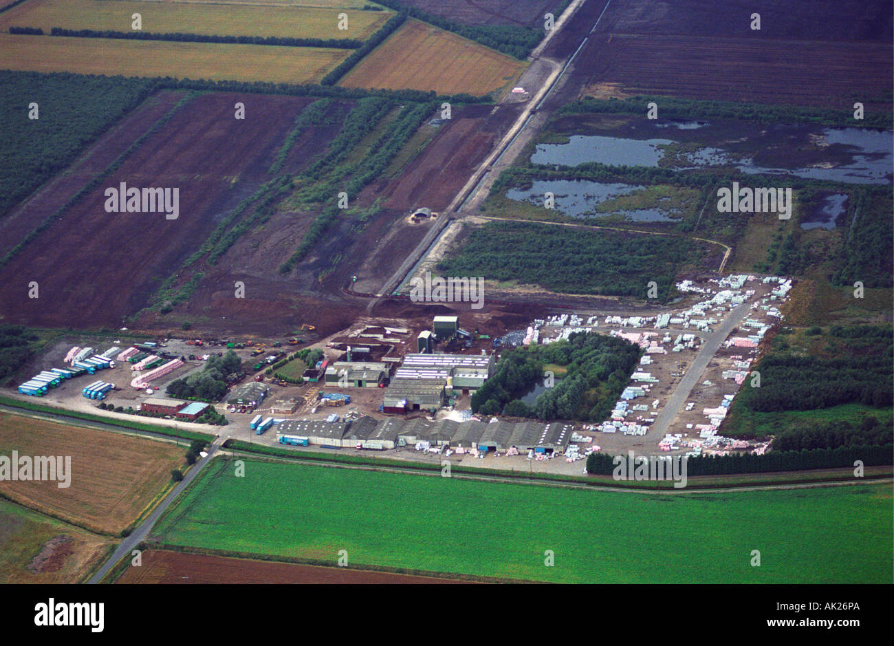 Aerial view of Scotts peat factory on Thorne Moors Stock Photo - Alamy