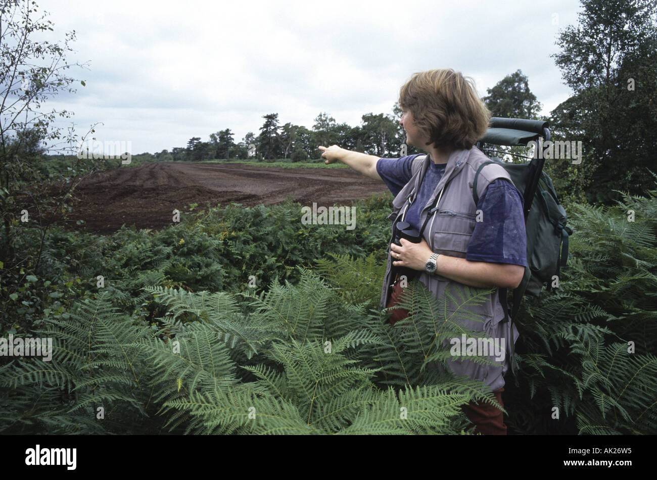 Biologist Helen Kirk on Hatfield moor Stock Photo - Alamy