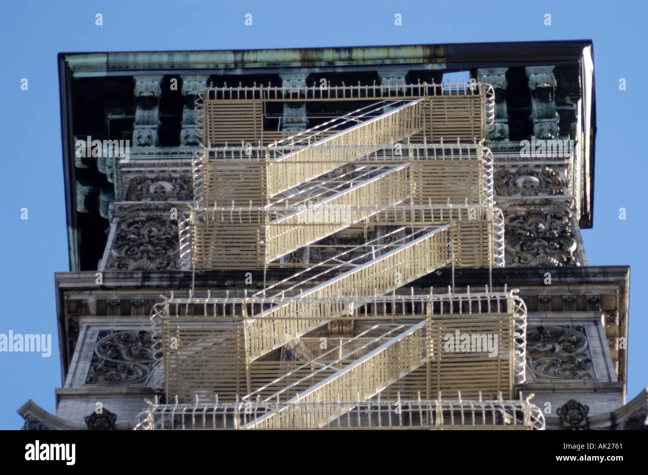 Soho Building NY street facade fire escape stairs horizontal Stock ...