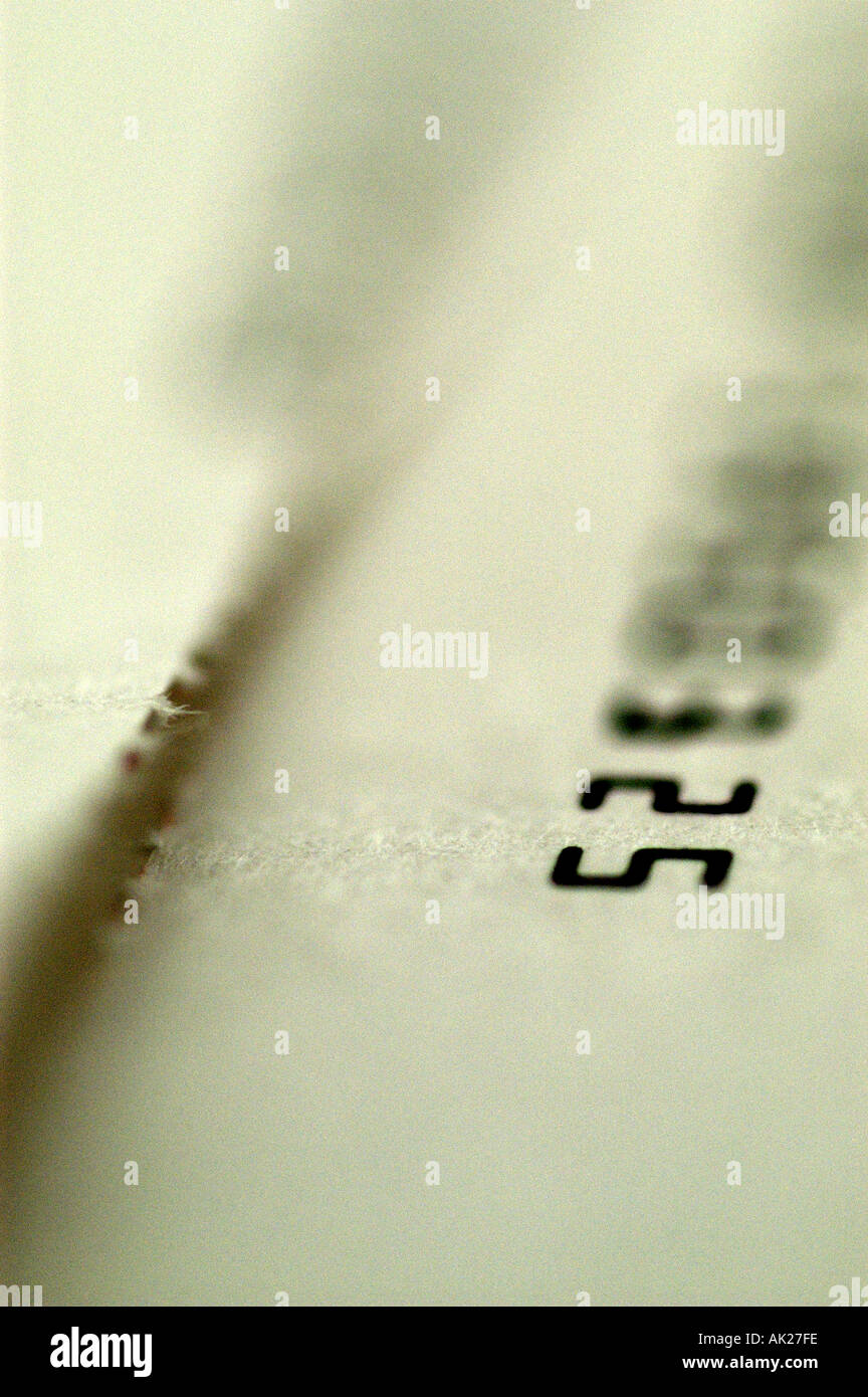 Number Series partial check cheque vertical Stock Photo - Alamy