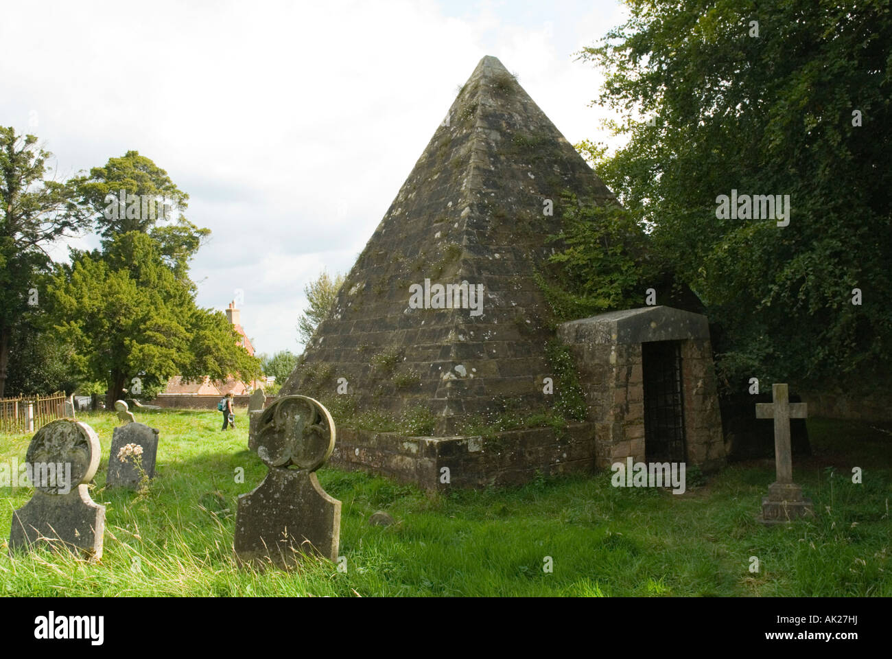 Pyramid in the churchyard at Brightling East Sussex the mausoleum of ...