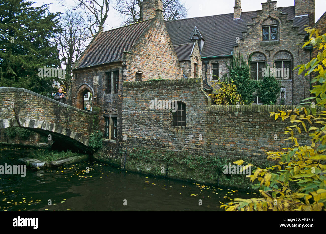 BRUGES BELGIUM European Union November One of the footbridges over the ...