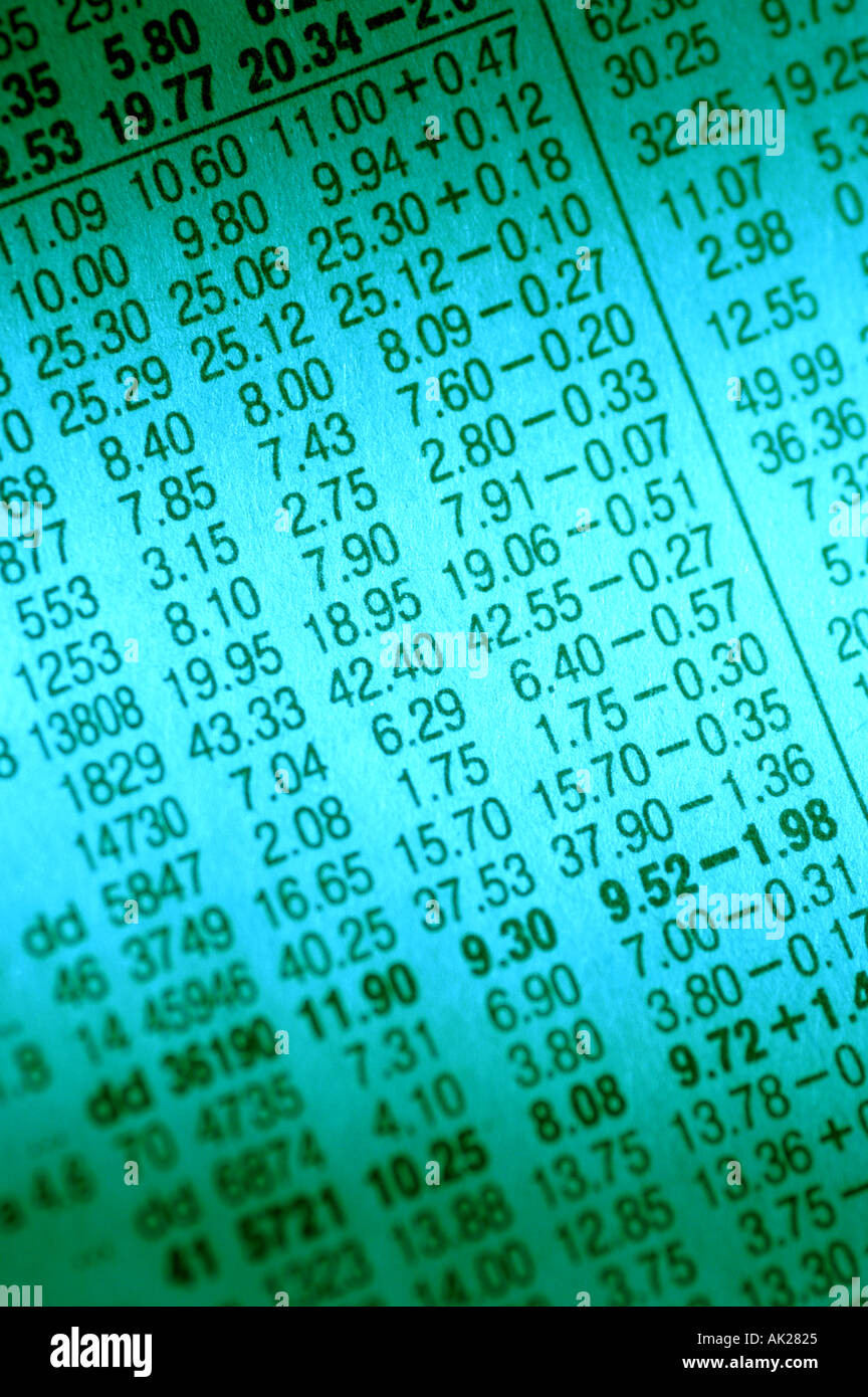 Columns of figures on paper blue vertical Stock Photo - Alamy