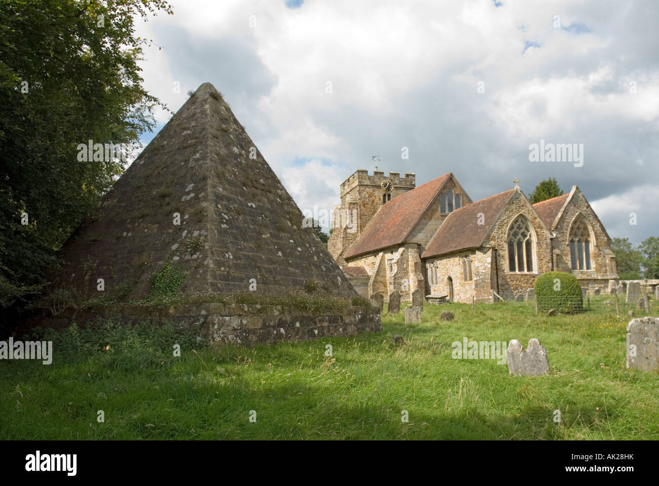 Pyramid in the churchyard at Brightling East Sussex the mausoleum of ...
