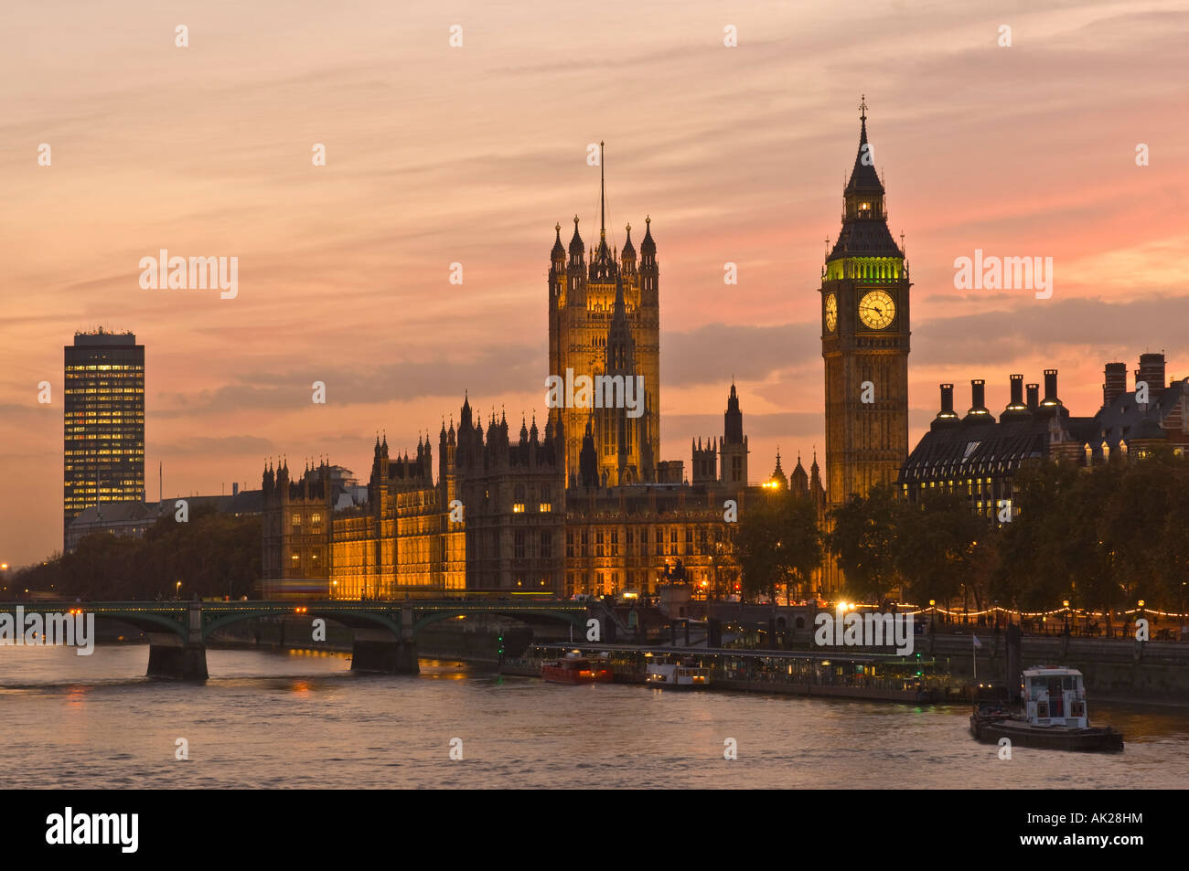 A view of The Houses of Parliament and Big Ben from Charing Cross ...