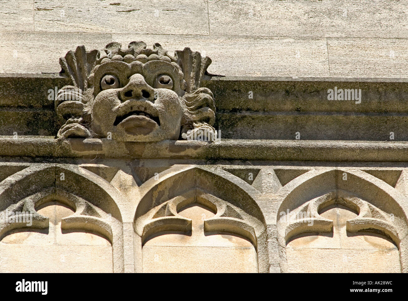 Ornate stone carvings adorning the walls of the Bodleian Library ...