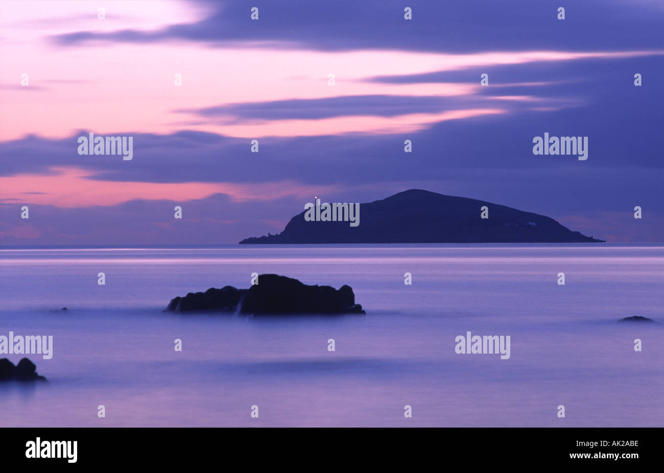 Hestan Island in the Solway Firth lighthouse shining out into the ...