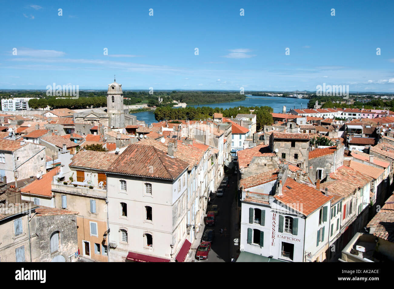 Aerial view, historic centre of arles hi-res stock photography and ...