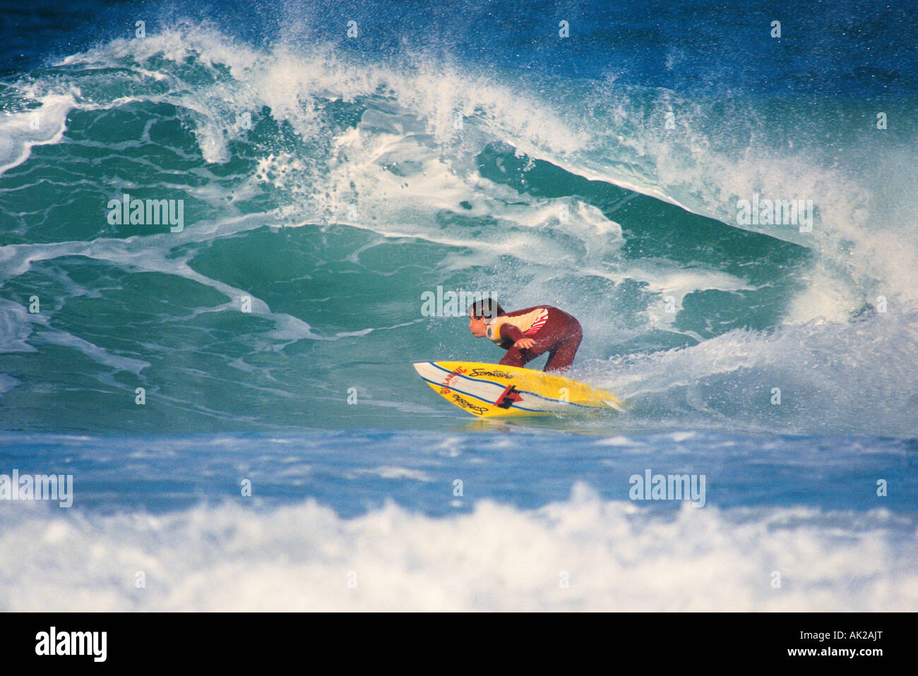 Australia. Sydney. Young man surfing a breaking wave Stock Photo - Alamy