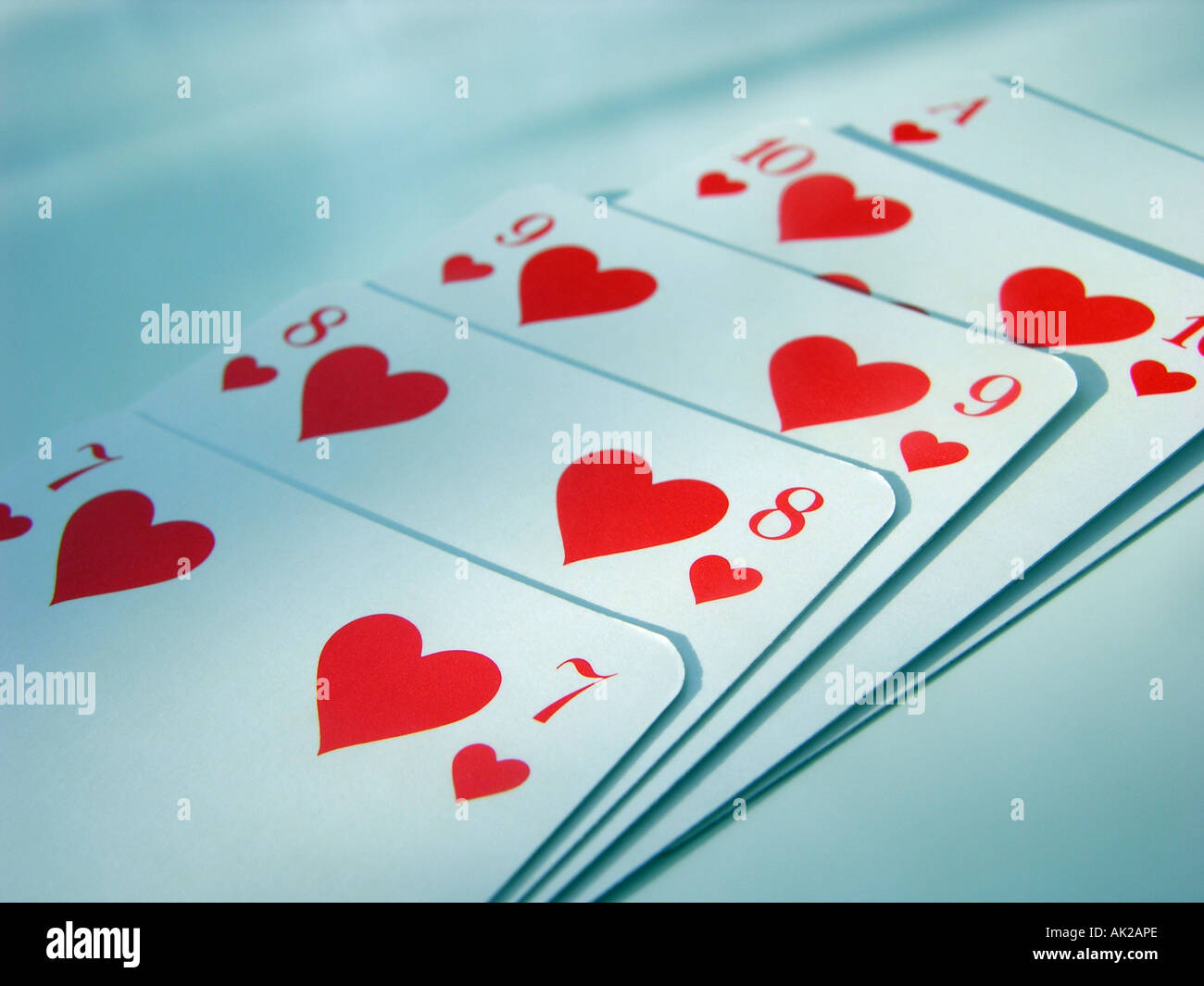 Playing cards hearts Stock Photo - Alamy