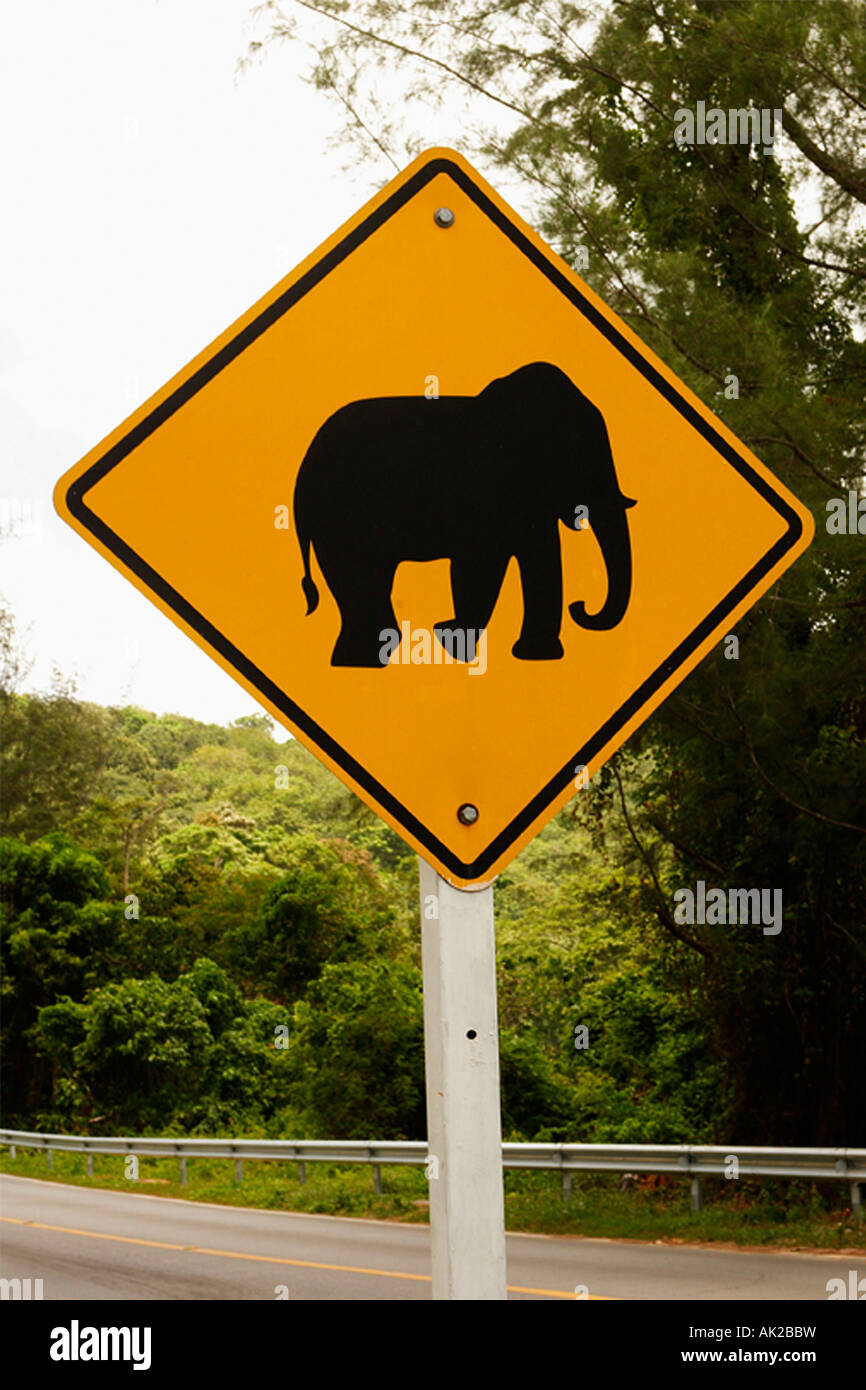 Road sign Elephant Stock Photo - Alamy