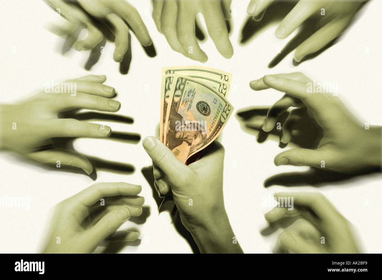 Hand grasping cash hi-res stock photography and images - Alamy