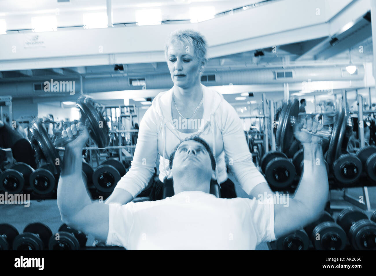 weight lifting partners Stock Photo - Alamy