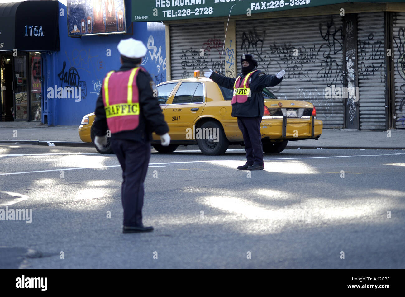 New York Police Department NYPD street scene traffic cop horizontal ...