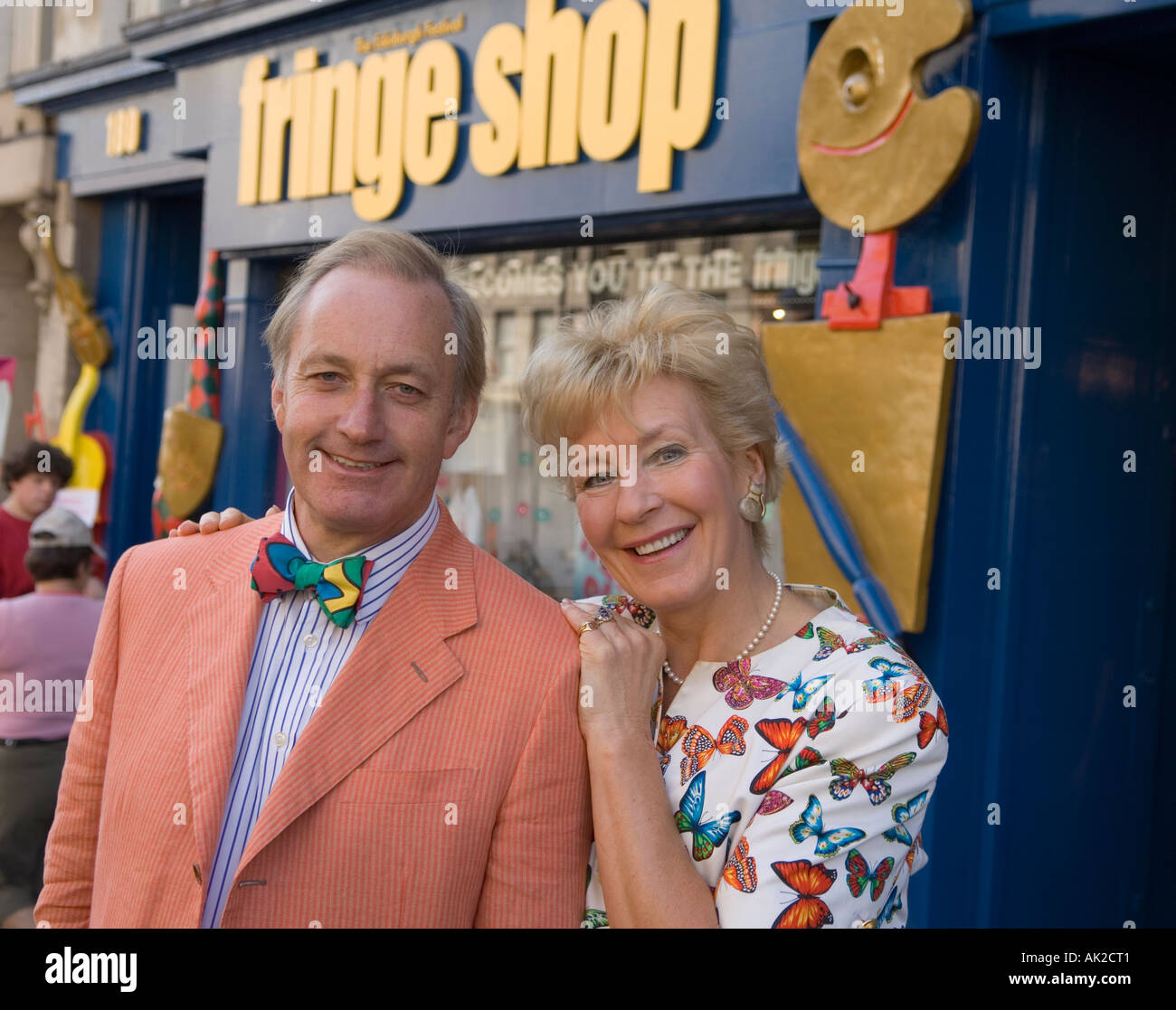 Neil and Christine Hamilton outside the Fringe shop Stock Photo - Alamy