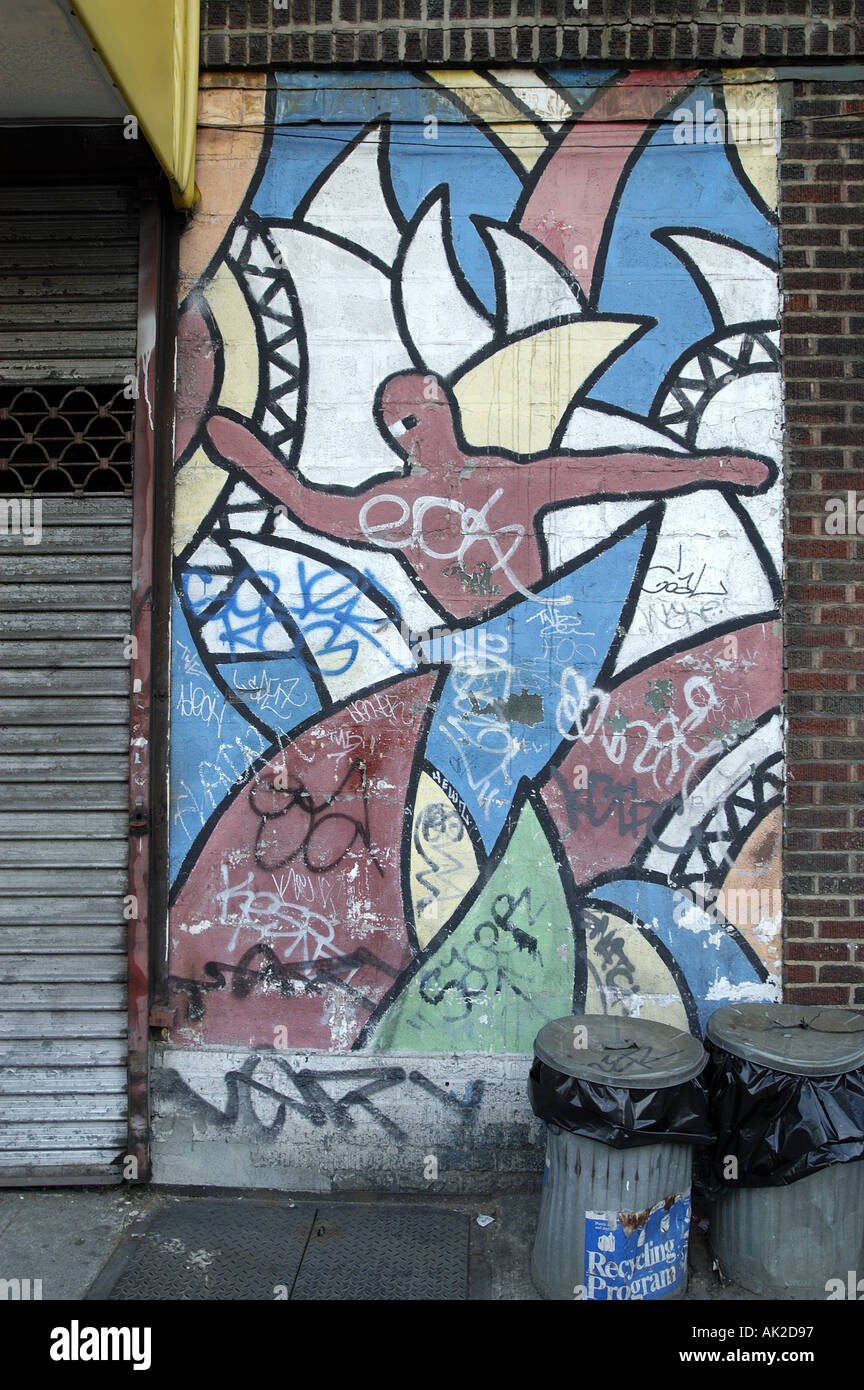 NY Grafitti graffiti stained glass Mural vertical Stock Photo - Alamy