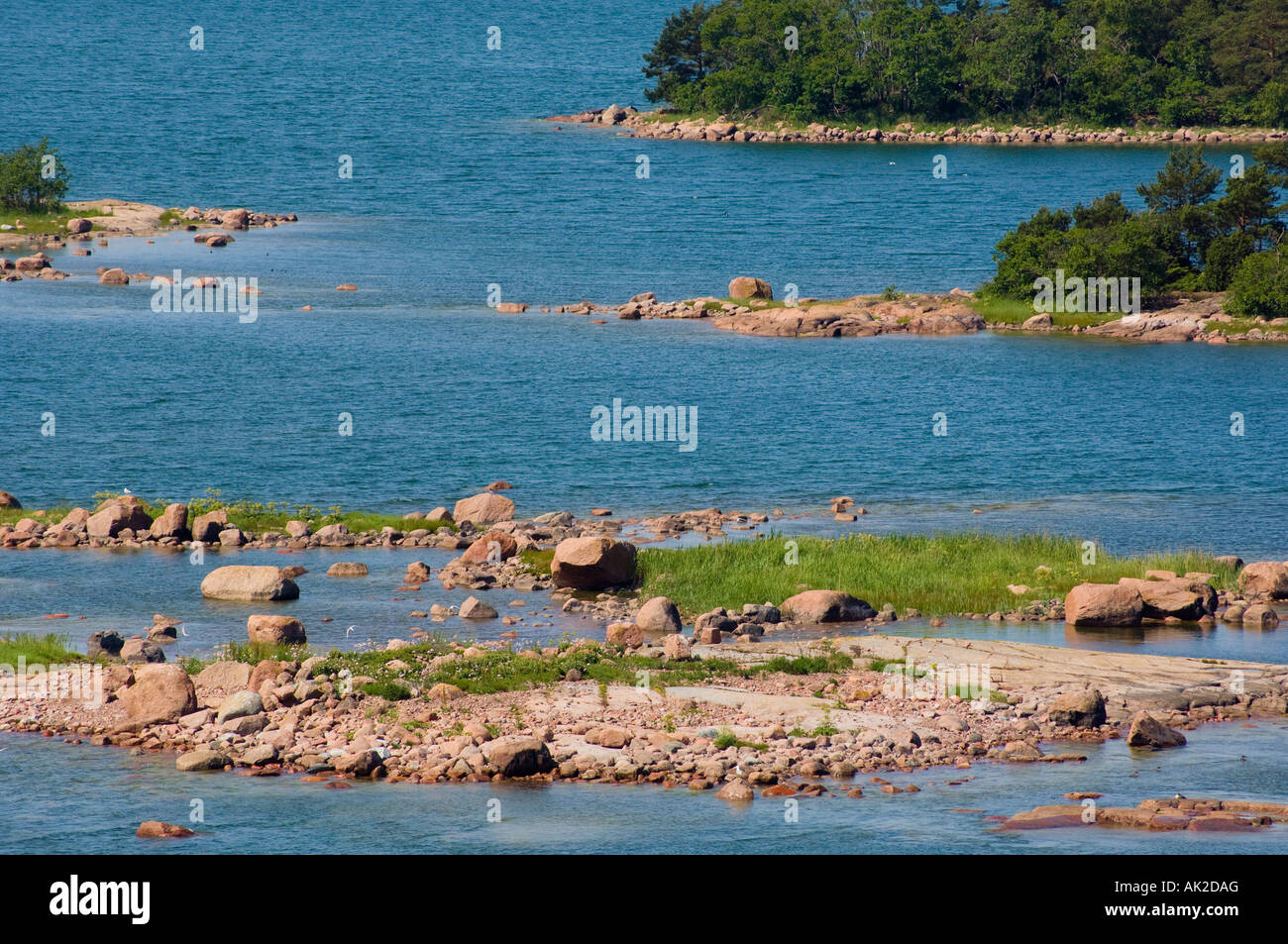 Red granite skerries in the Åland Islands Finland Stock Photo - Alamy