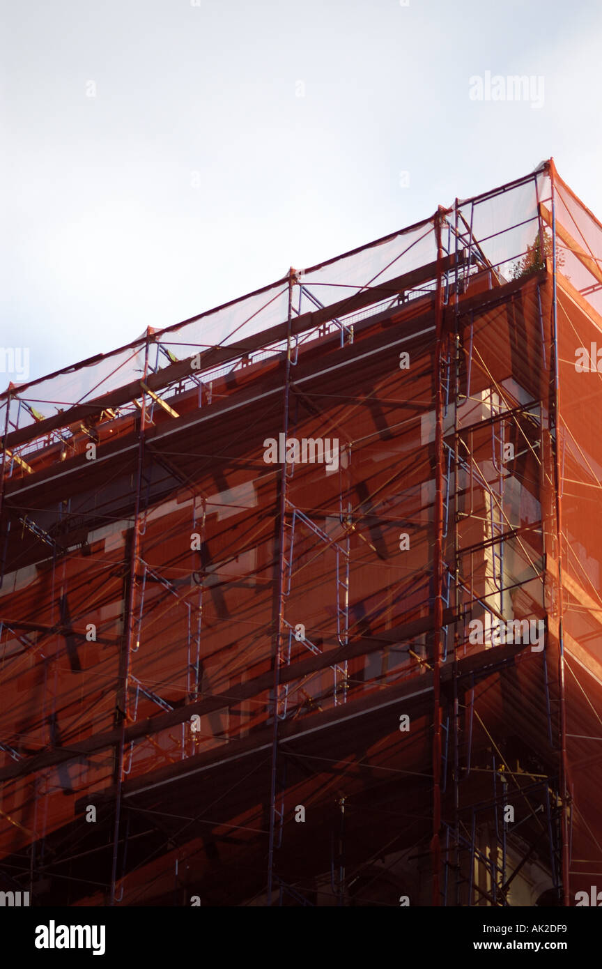 NY highrise high rise high rise scaffolding partial vertical Stock ...