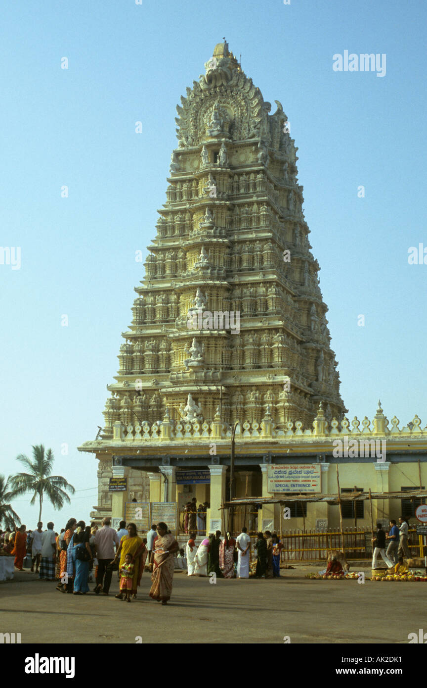 Chamundi Devi Temple atop the Chamundi Hill, near Mysore, Karnataka ...