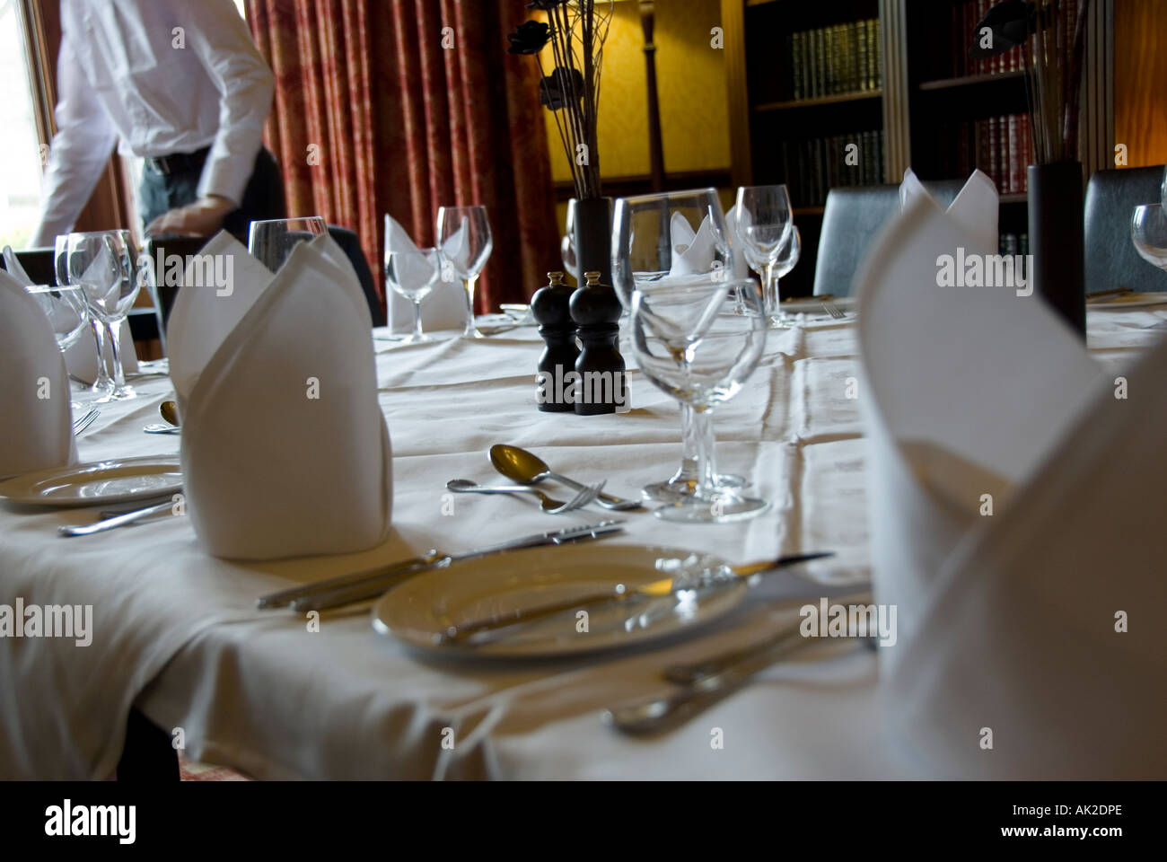 Table set for formal dinner Stock Photo - Alamy
