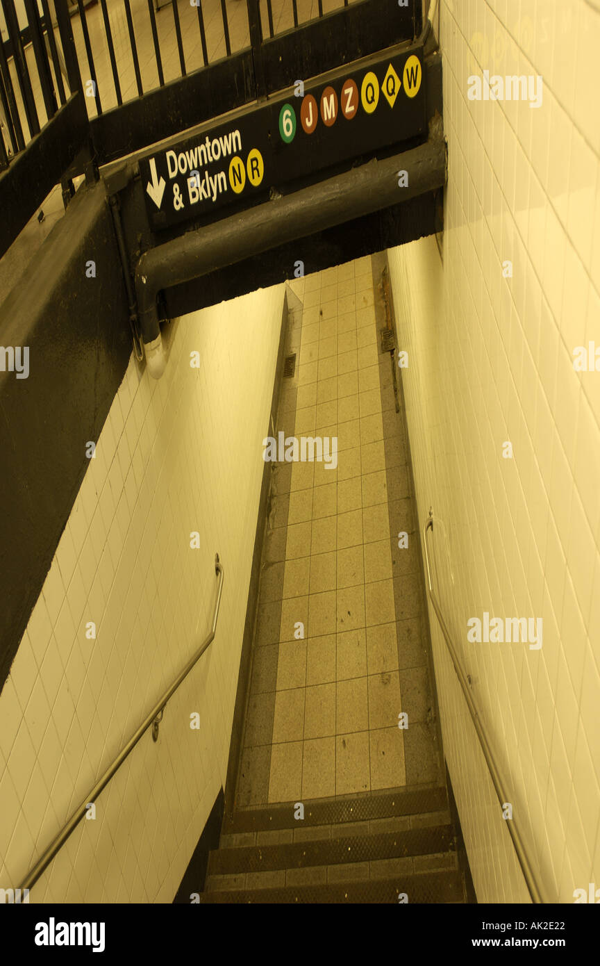 Ny subway stairs vertical hi-res stock photography and images - Alamy