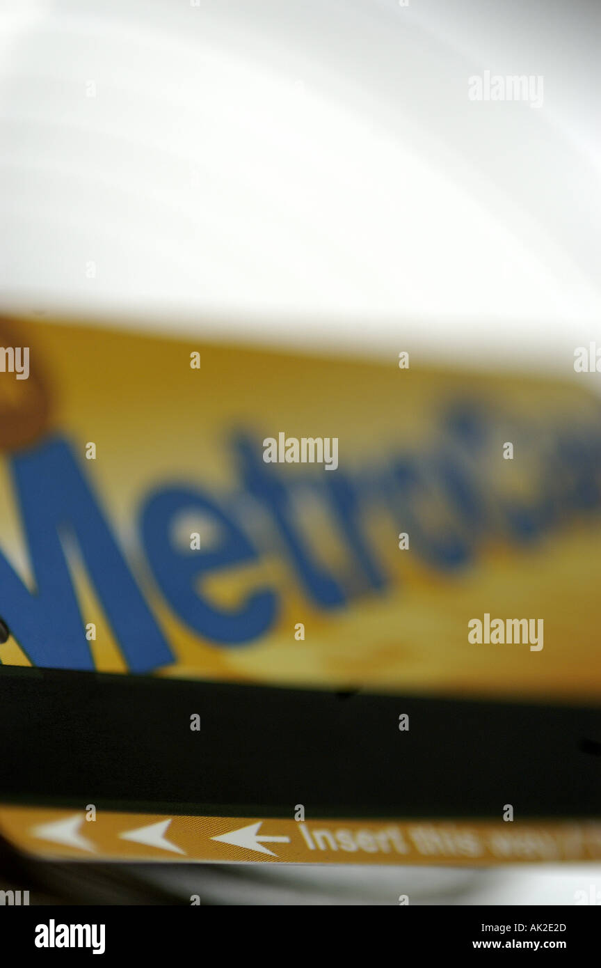 NY subway metro card sign interior vertical Stock Photo - Alamy