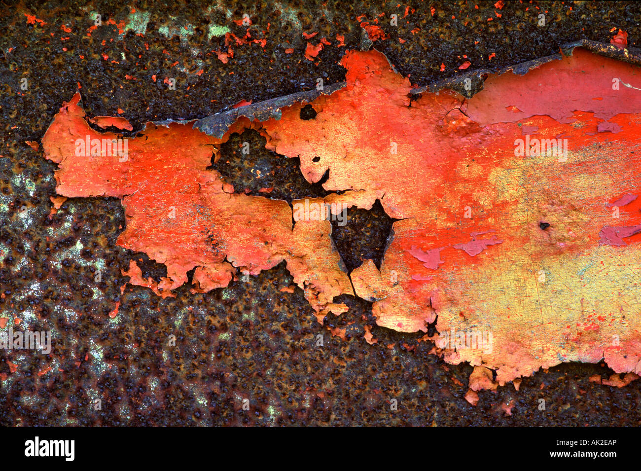 Peeling paint on rusty metal Stock Photo - Alamy