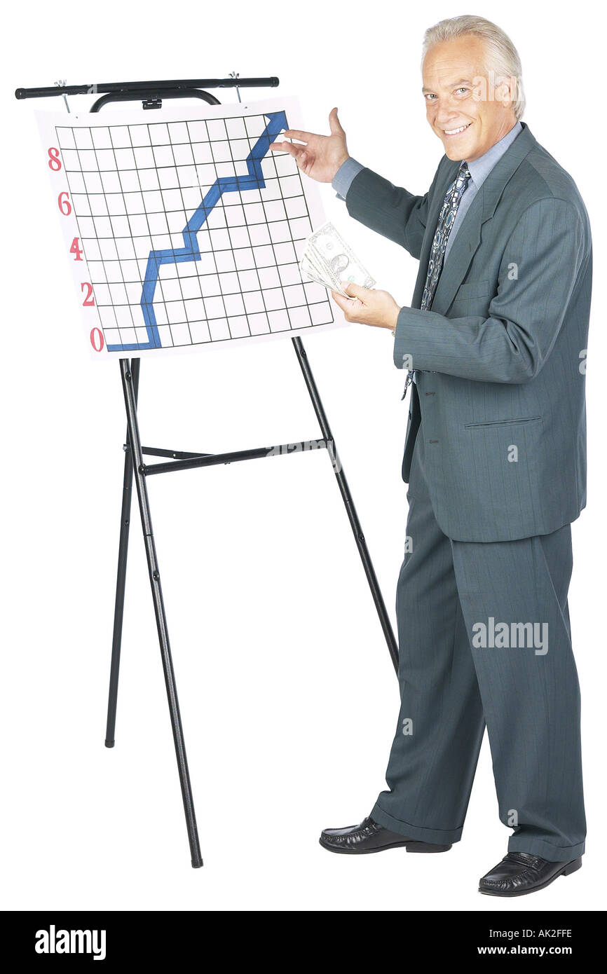 man with graph BE 15 Stock Photo - Alamy
