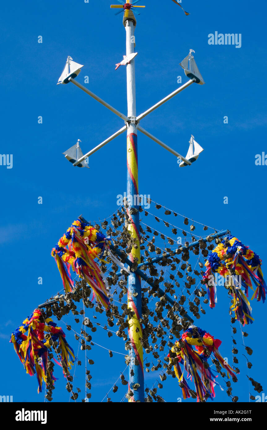 Detail of traditional midsummer pole near Mariehamn in the Åland Islands Finland Stock Photo - Alamy