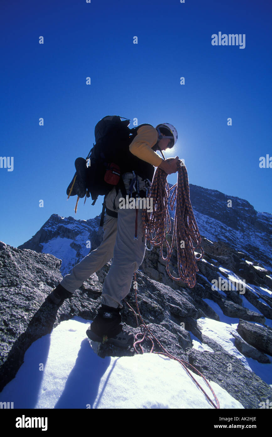 Coiling a climbing rope hi-res stock photography and images - Alamy