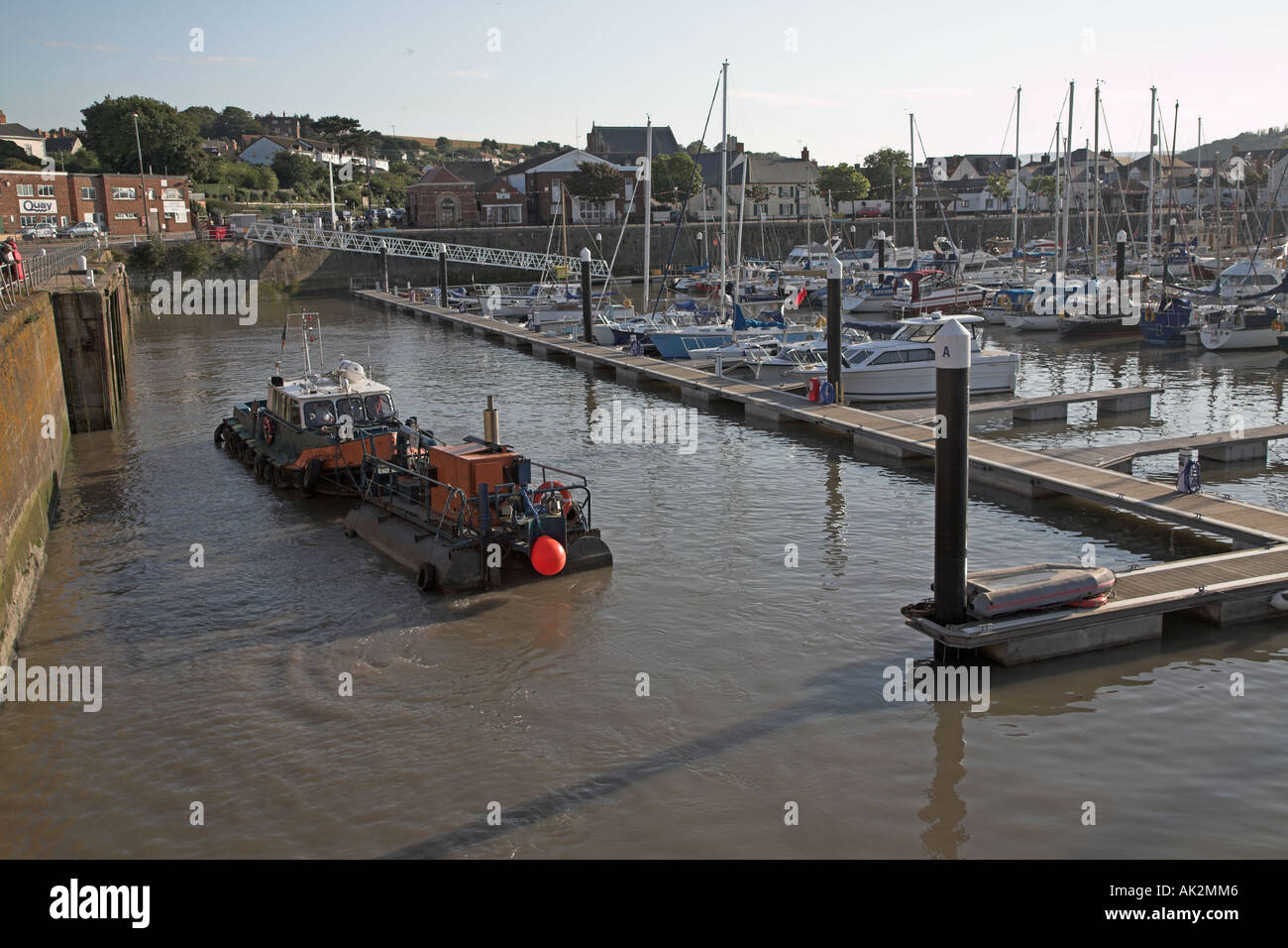 Dredger Watchet harbour Somerset England Stock Photo - Alamy