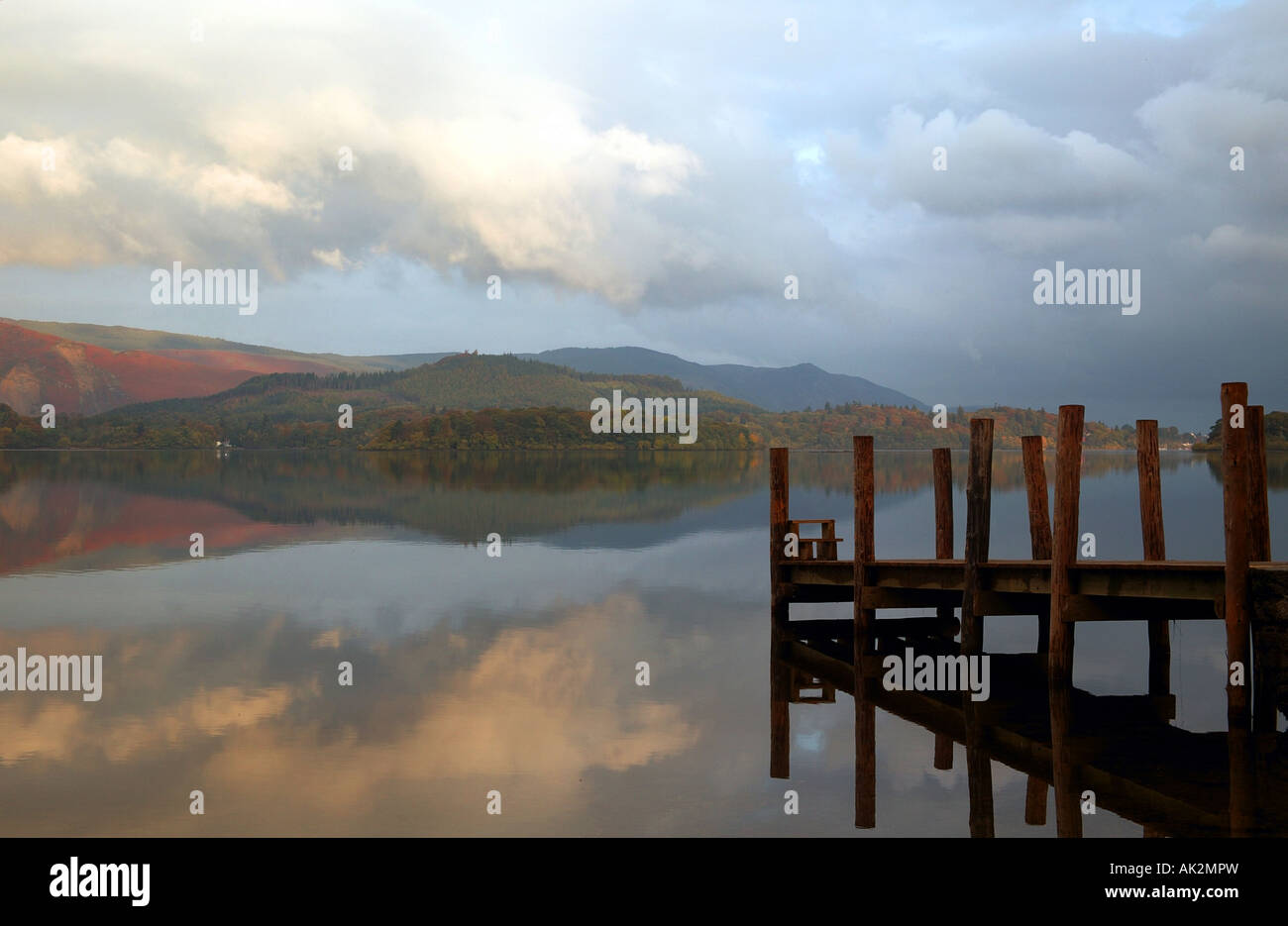 Jetty at Derwent Water in the Lake District Stock Photo - Alamy
