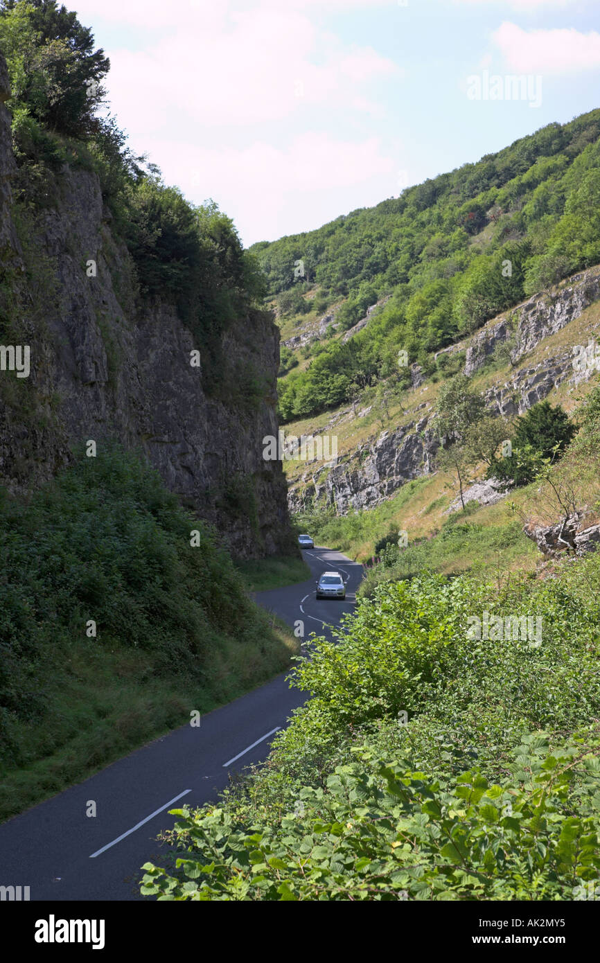 Cars driving through Cheddar Gorge, Somerset England Stock Photo - Alamy