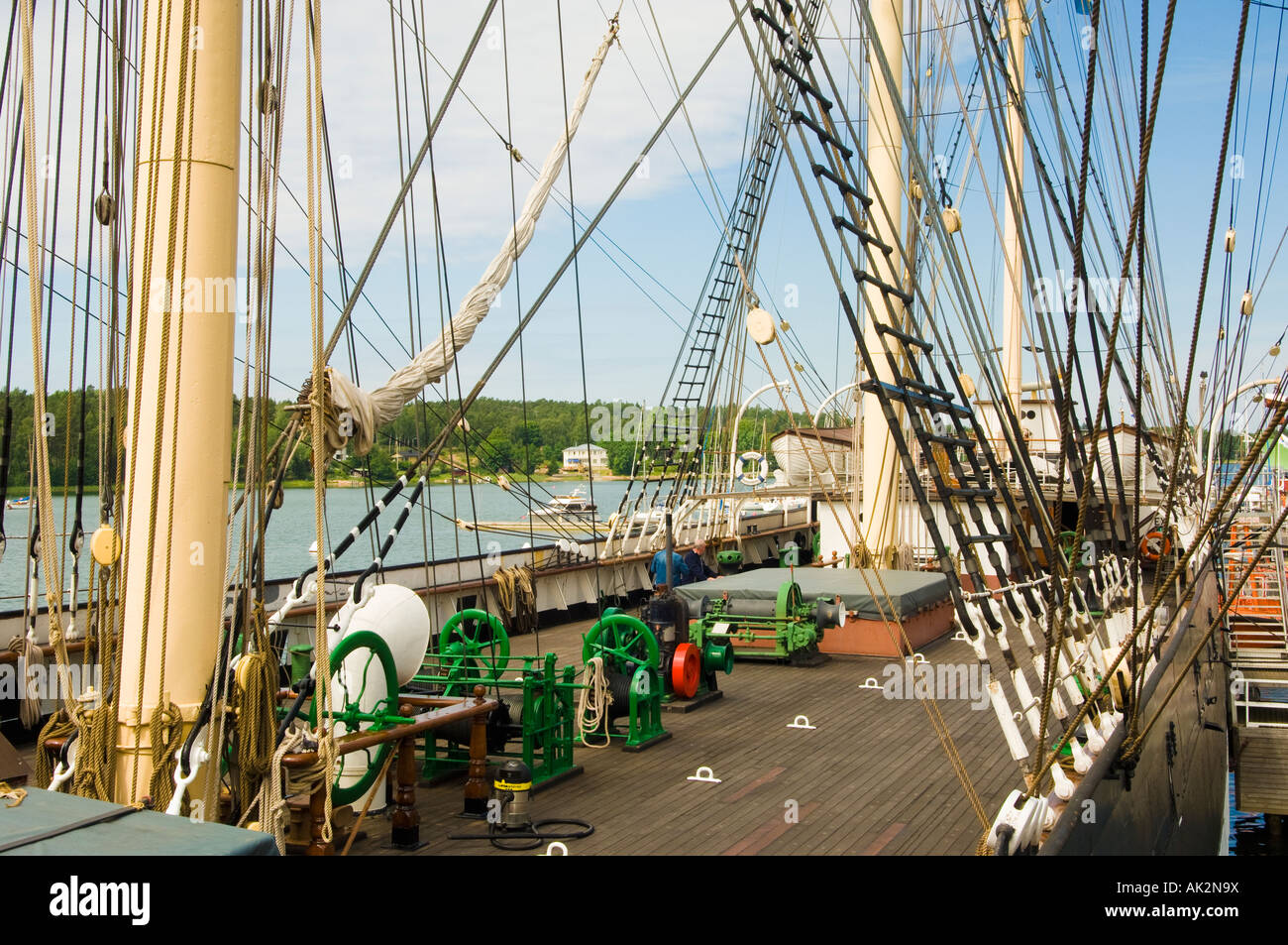 One of the last great sailing ships the 4 masted barque Pommern moored ...