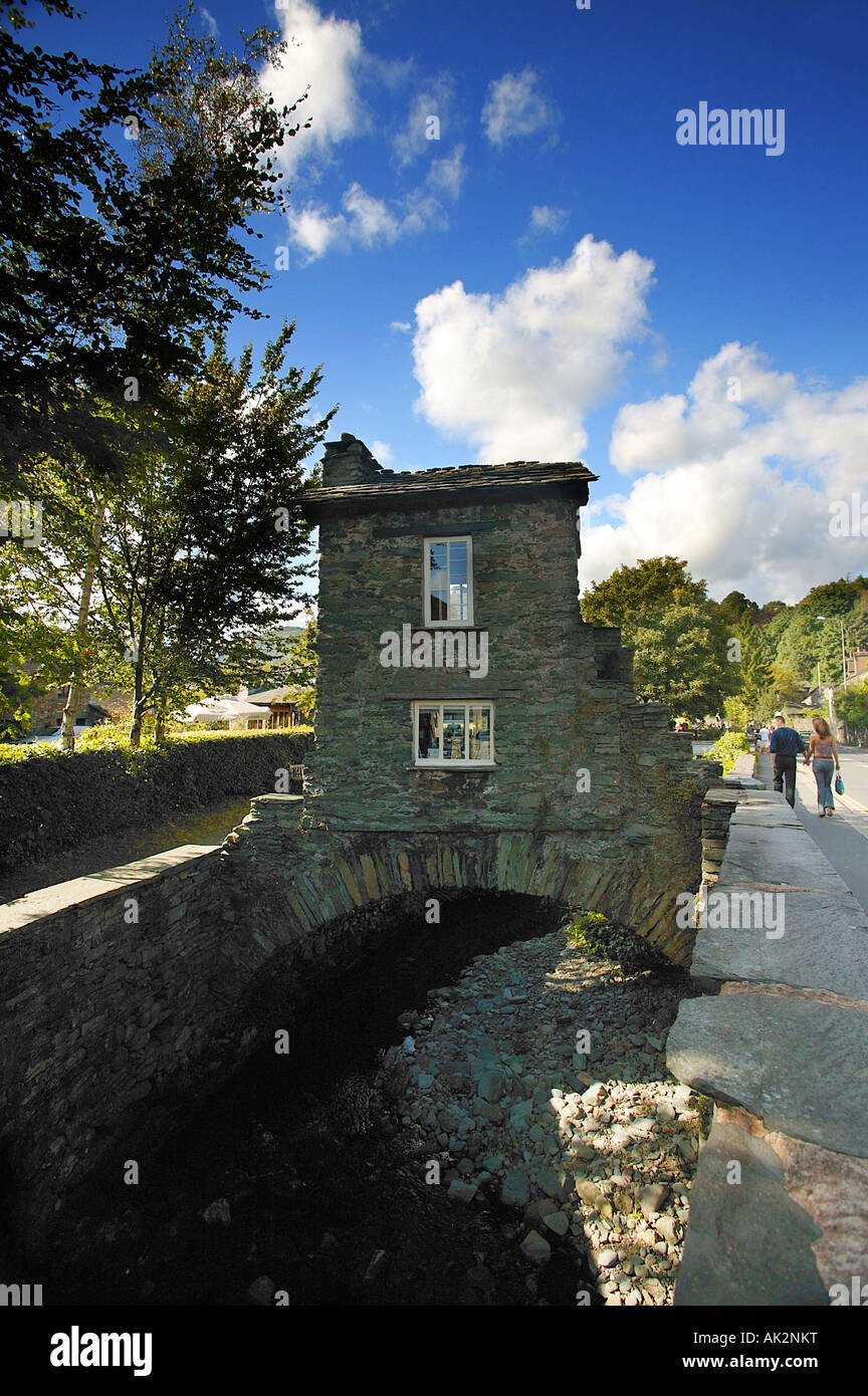 Bridge House in Ambleside in English Lake District Cumbria on a sunny ...