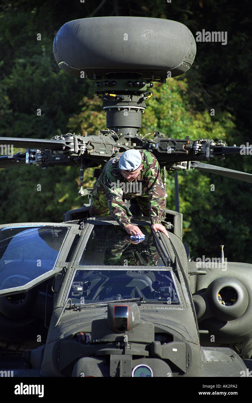 THE ARMY AIR CORPS WITH THE FIRST BRITISH APACHE HELICOPTER AT LAND ...