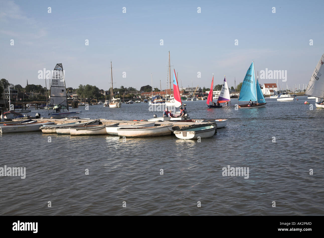 Topper and Mirror sailing dinghy boats River Deben Woodbridge Suffolk ...
