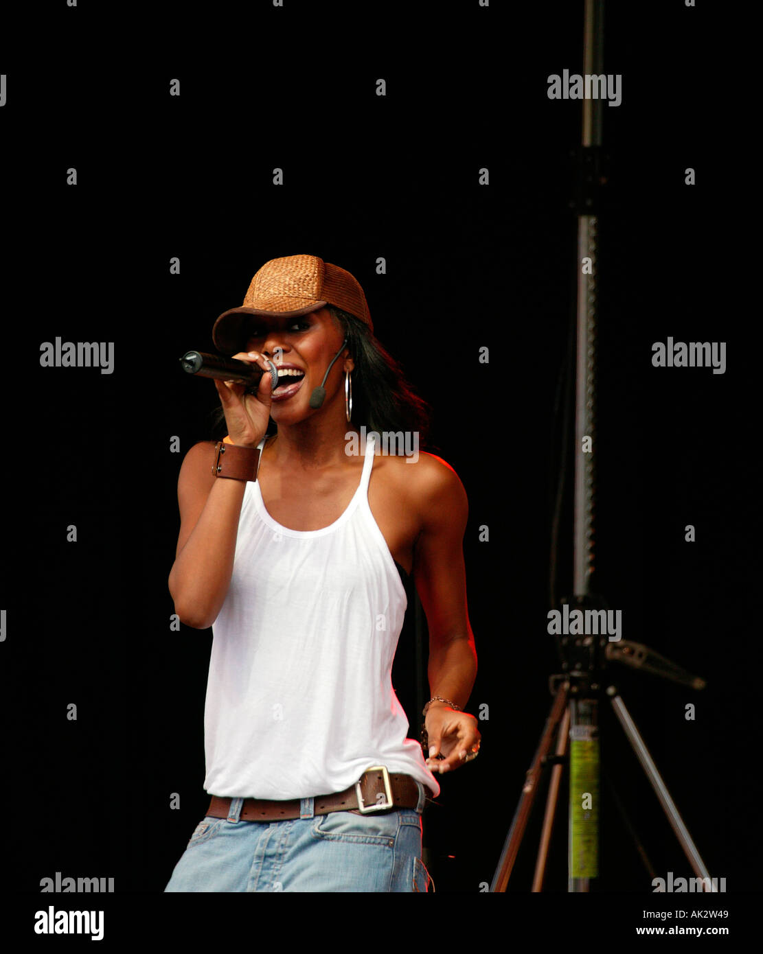 Kelli Young from Pop Group Liberty X performing on stage in Edinburgh ...